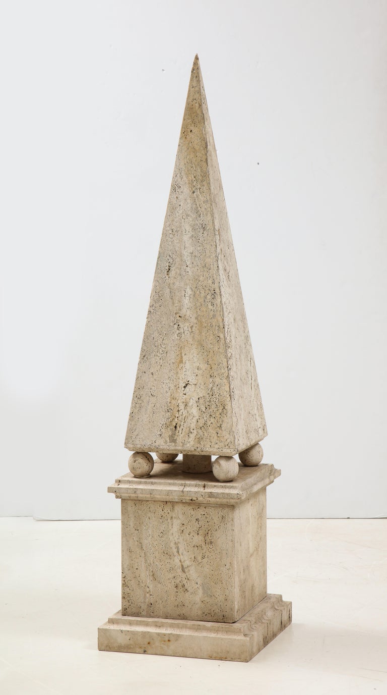Italian Minimalist Roman Travertine Obelisk, Italy, 1970 For Sale at ...