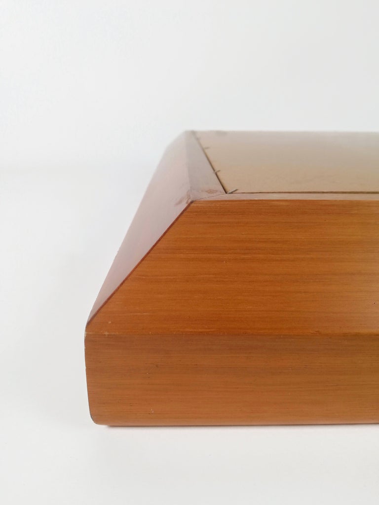 Italian Mirror from the 70s in Fluted Solid Walnut For Sale at 1stDibs