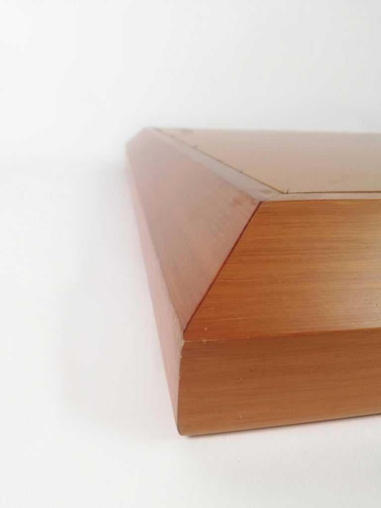 Italian Mirror from the 70s in Fluted Solid Walnut For Sale at 1stDibs