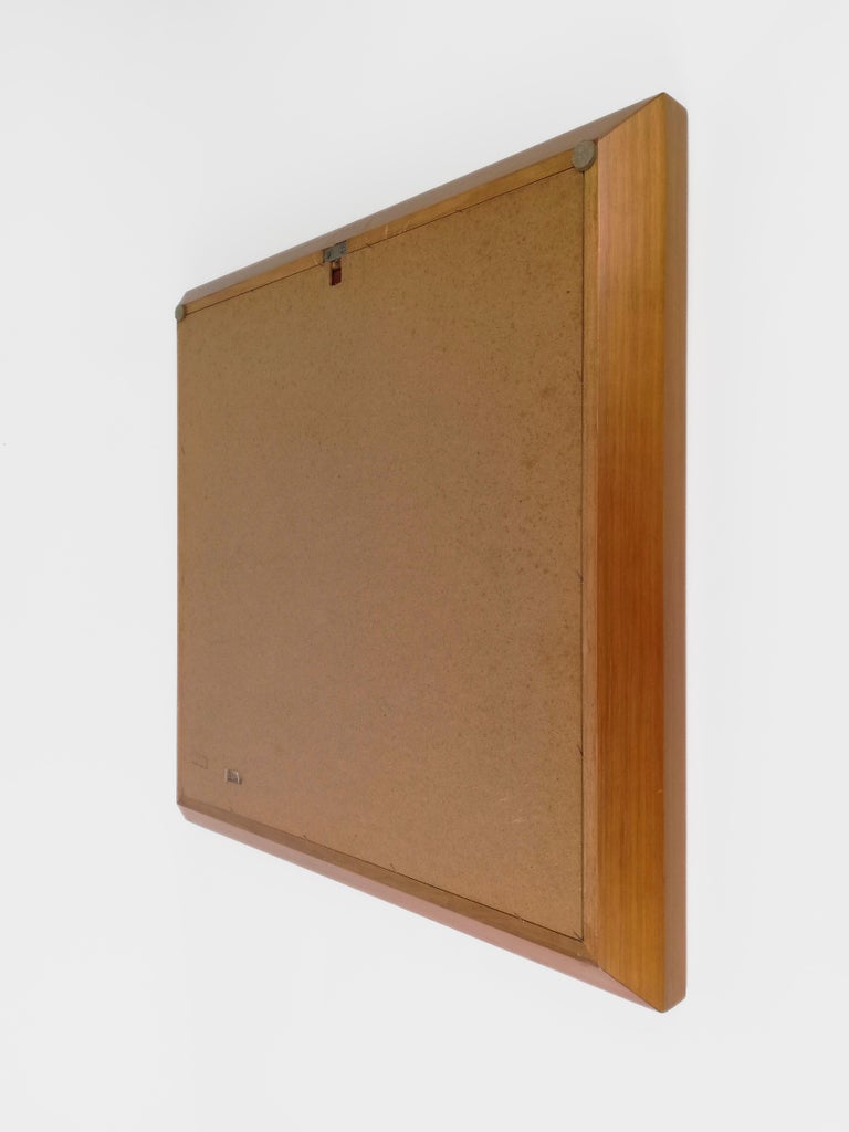 Italian Mirror from the 70s in Fluted Solid Walnut For Sale at 1stDibs