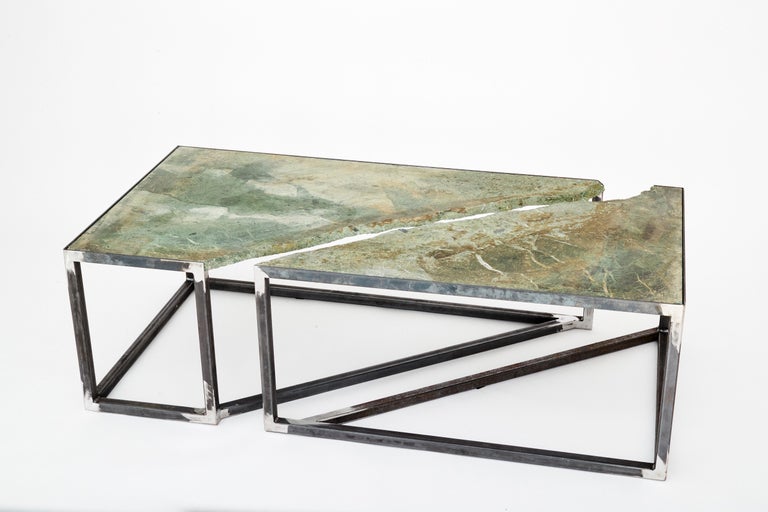 Italian Modern Alpine Marble and Brass Table by Federico Fontanella For ...