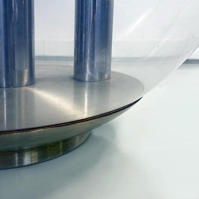 Italian Modern Aluminum and Trasparent Plastic Sphere Table or Floor ...