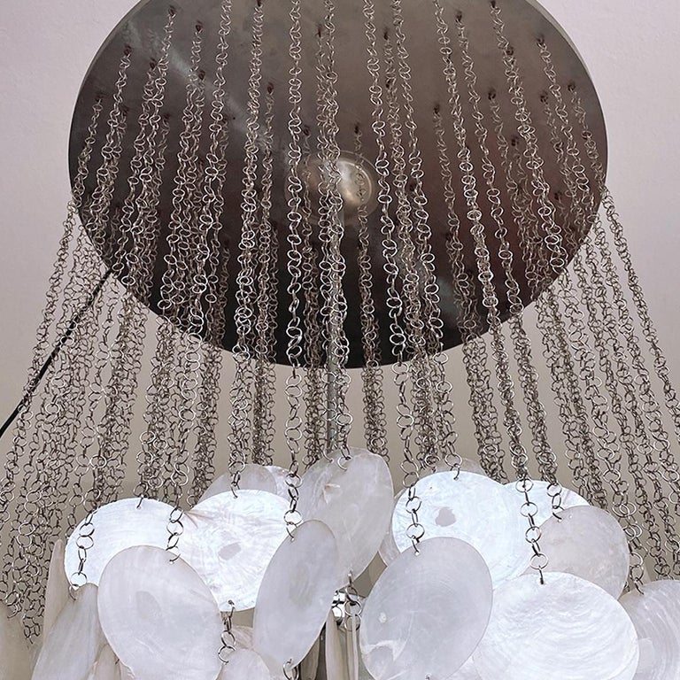 Italian Modern Aluminum Glass Fun Chandelier by Verner Panton for Luber ...