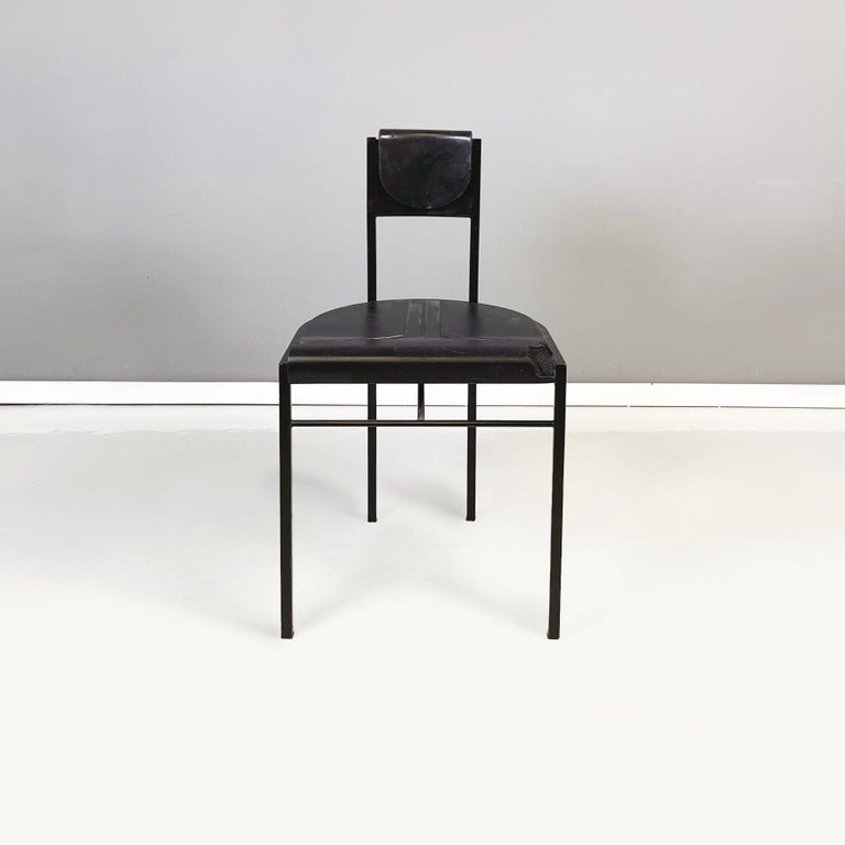 Italian Modern Black Metal and Rubber Chair by Zeus, 1990s For Sale at ...