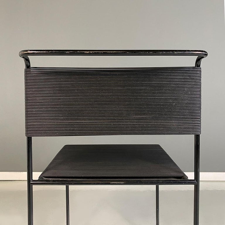 Italian Modern Black Scooby and Metal Spaghetti Chair by G. Belotti ...