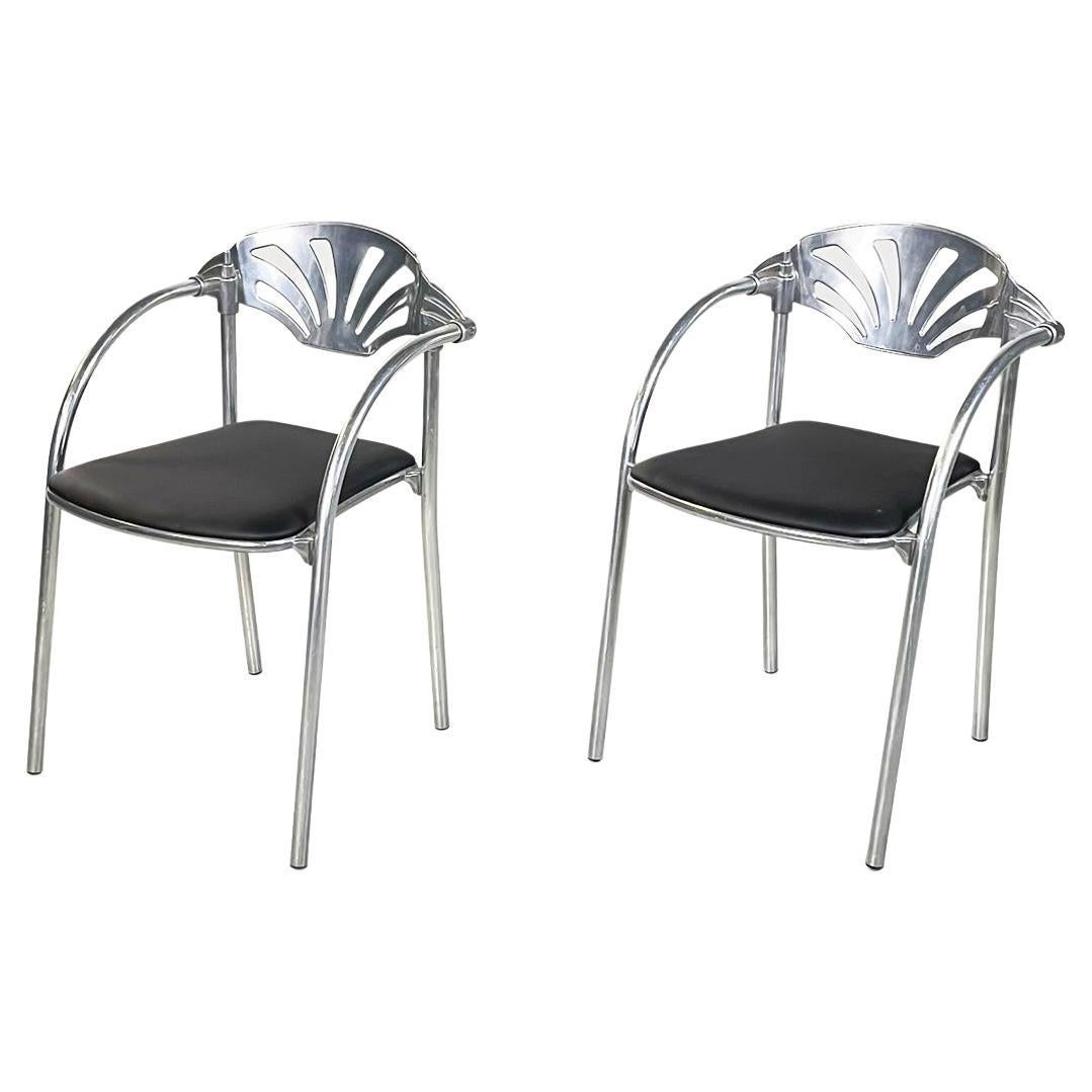 Chaise moderne italienne en cuir noir Alisea de Lisa Bross Studio ...