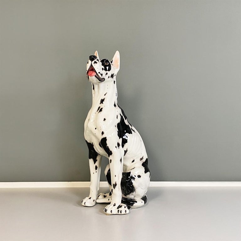 Italian Modern Black and White Ceramic Sculpture of Harlequin Great ...