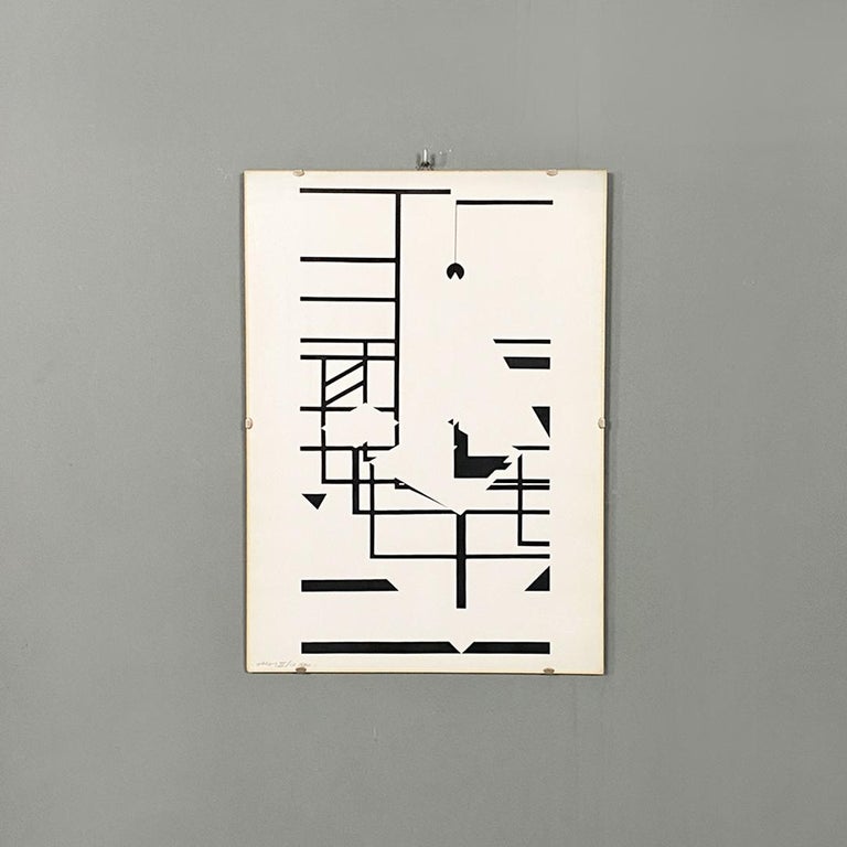 Italian modern black and white geometric and stylized print of home ...