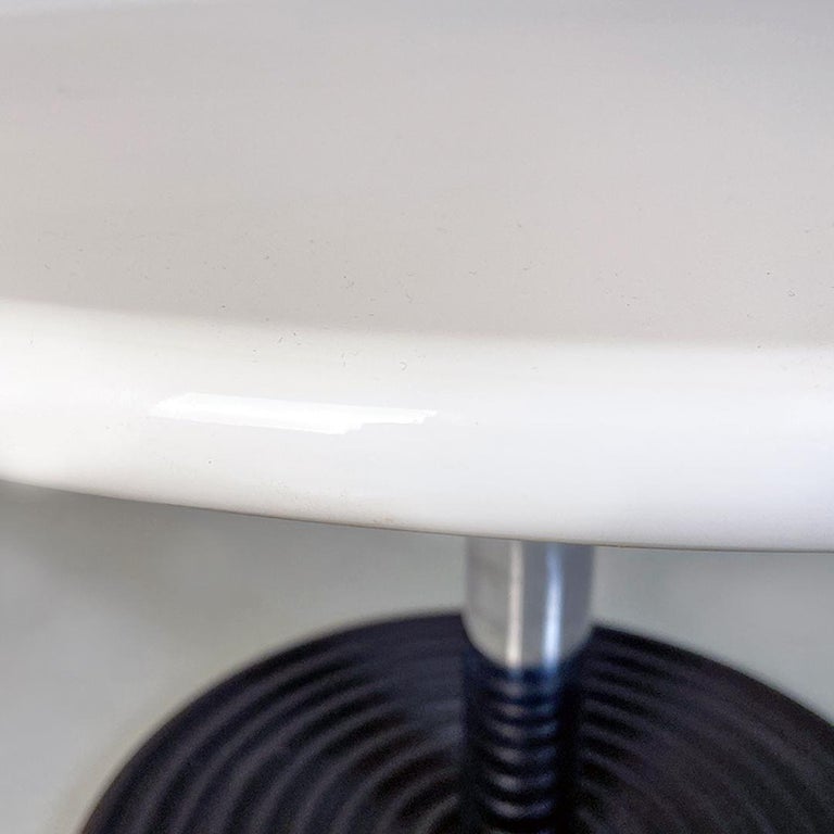 Italian Modern Cast Iron Base and White Resin Top Low Coffee Table ...