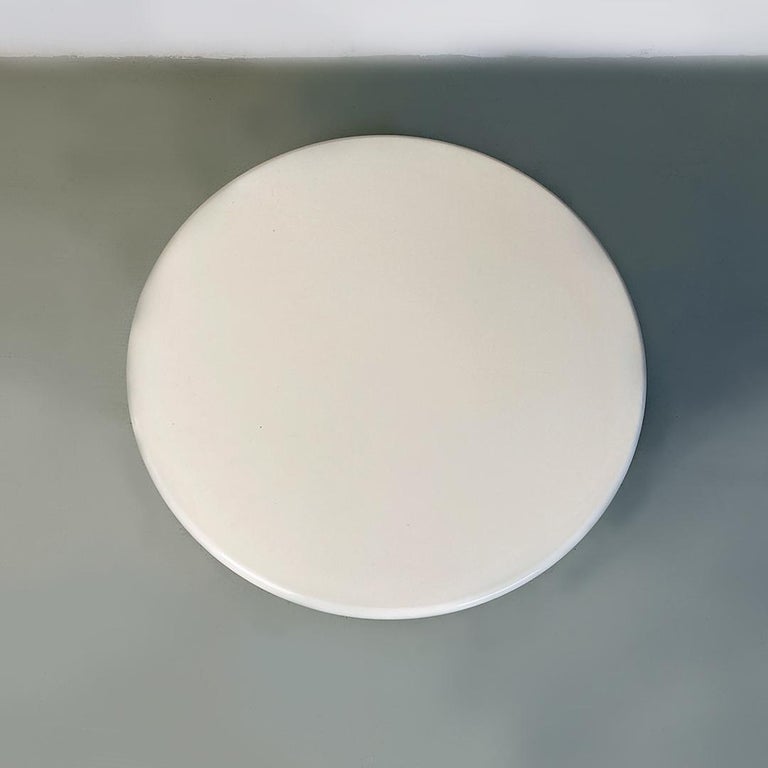 Italian Modern Cast Iron Base and White Resin Top Low Coffee Table ...