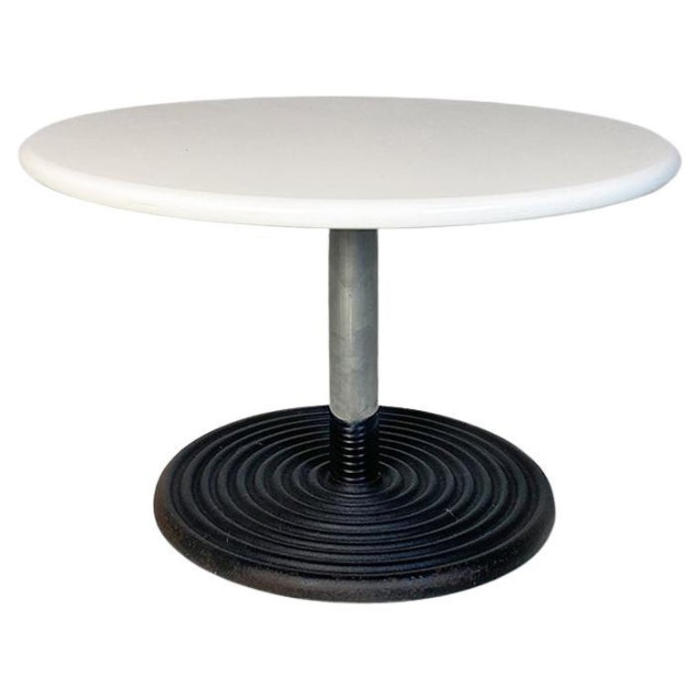 Italian Modern Cast Iron Base and White Resin Top Low Coffee Table ...