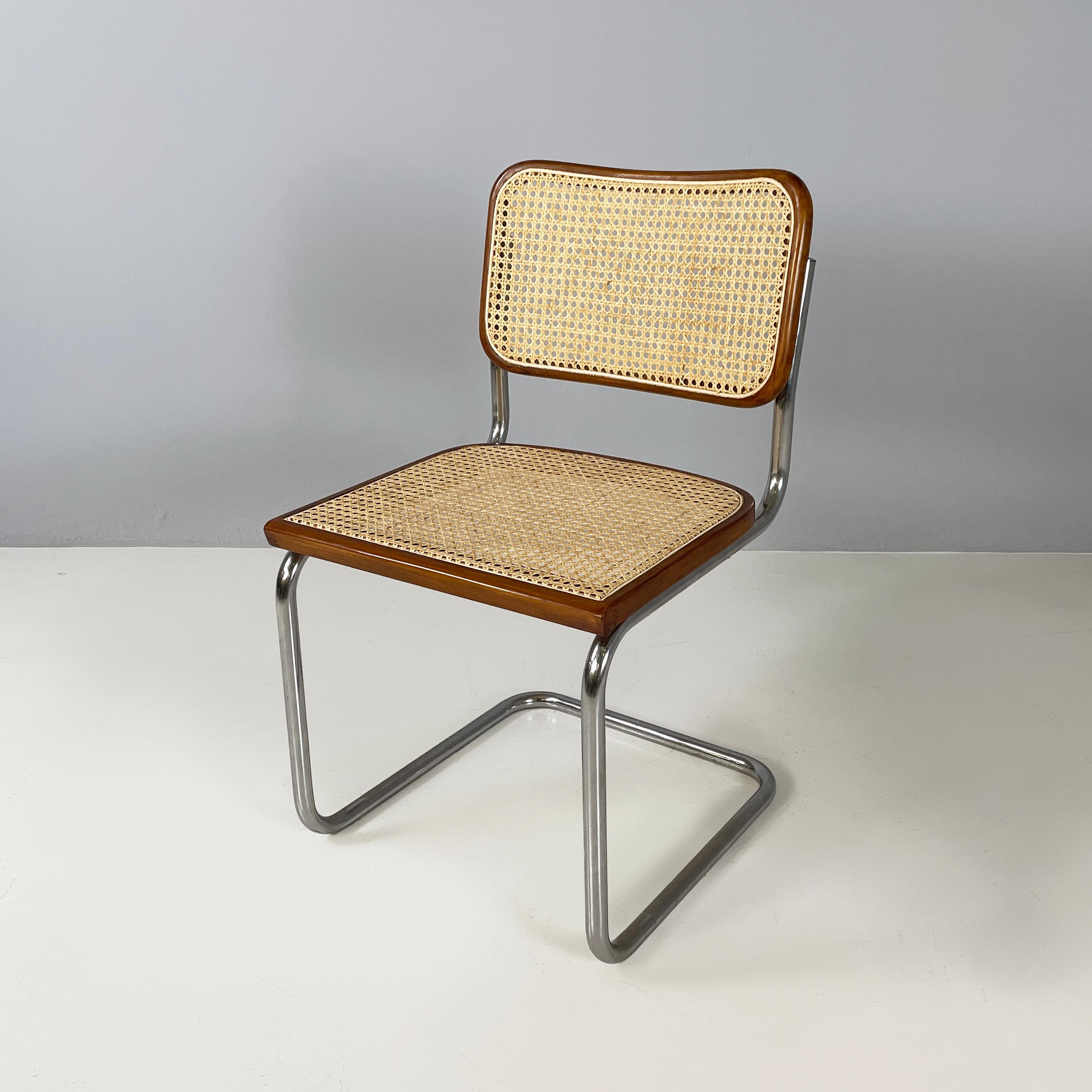 Italian modern Chairs in Vienna straw, wood and steel, 1970s For Sale ...