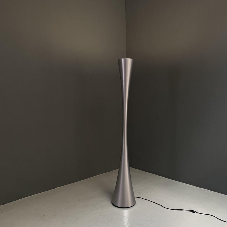 Italian Modern Chromed Flared Plastic Floor Lamp, 1990s For Sale at 1stDibs