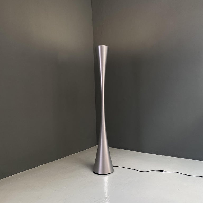 Italian Modern Chromed Flared Plastic Floor Lamp, 1990s For Sale at 1stDibs