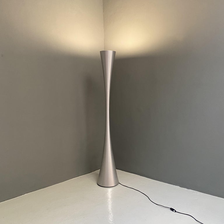 Italian Modern Chromed Flared Plastic Floor Lamp, 1990s For Sale at 1stDibs