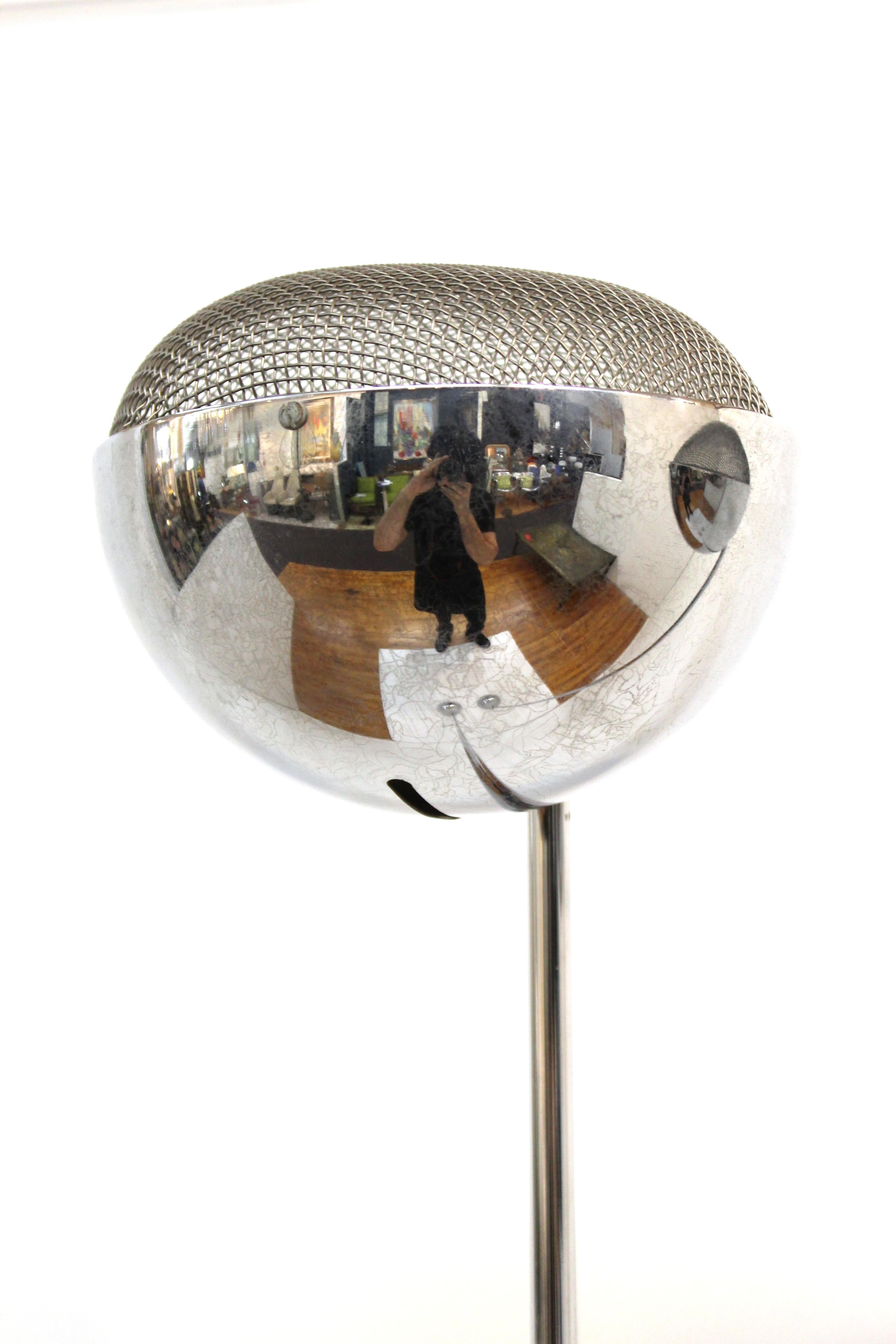 Italian Modern Chromed Metal Torchiere Floor Lamps at 1stDibs