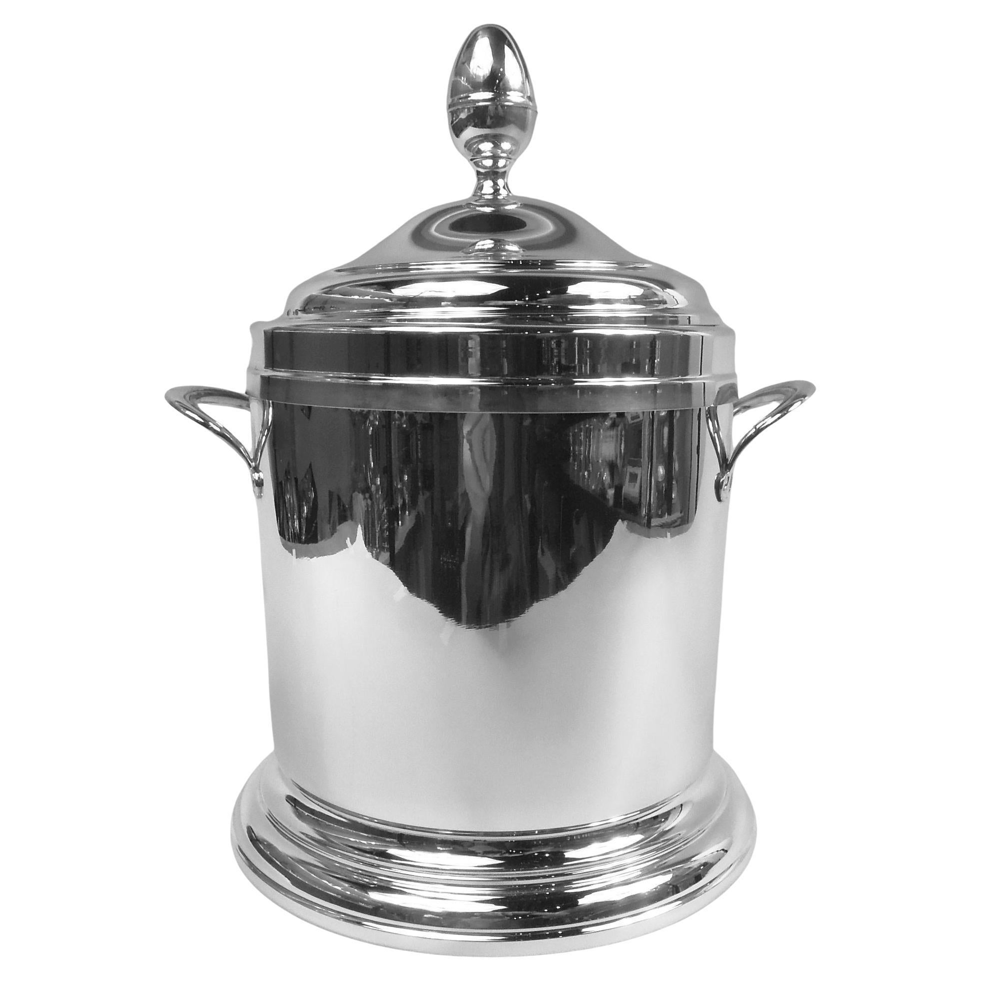 Italian Modern Classical Sterling Silver Ice Bucket For Sale at 1stDibs