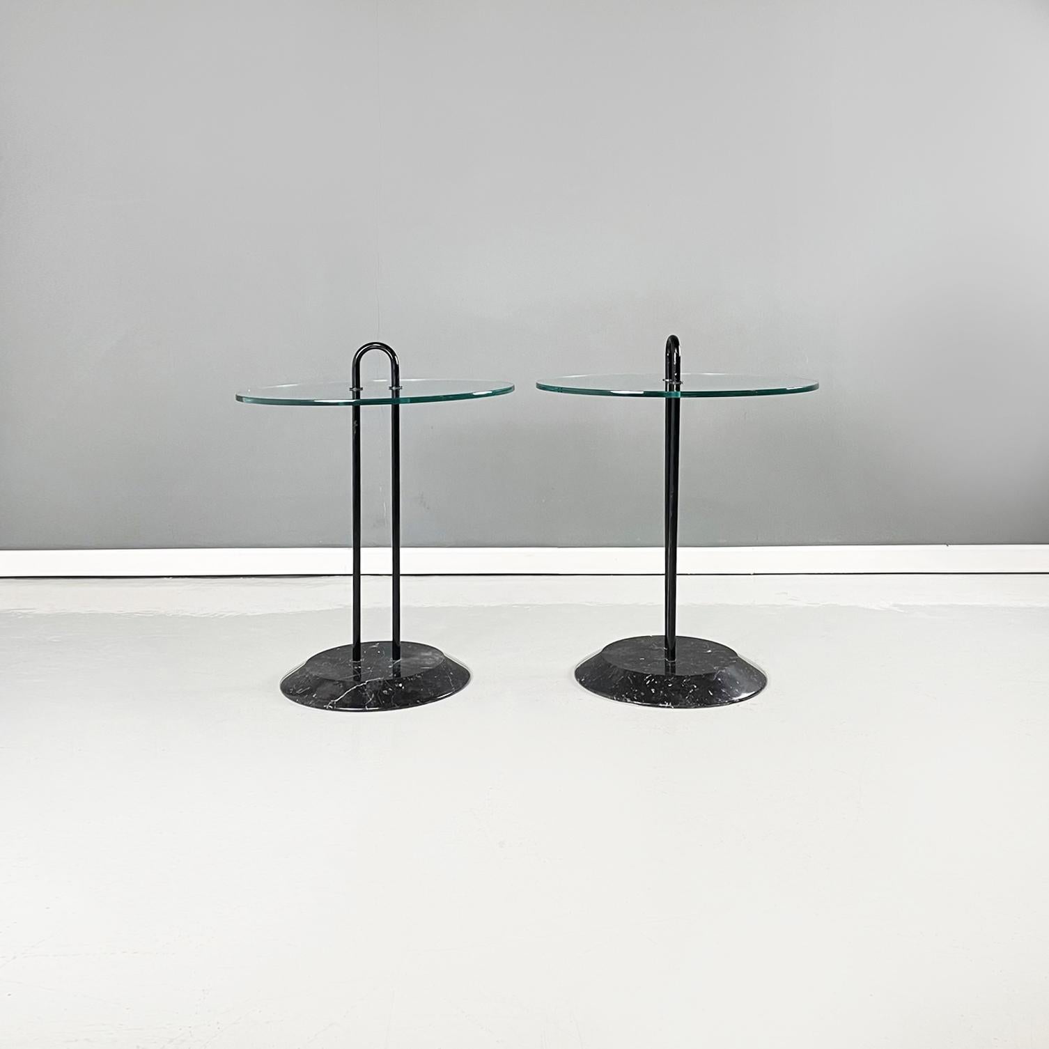 Italian Modern Coffee Tables in Glass Black Metal Black Marquinia ...