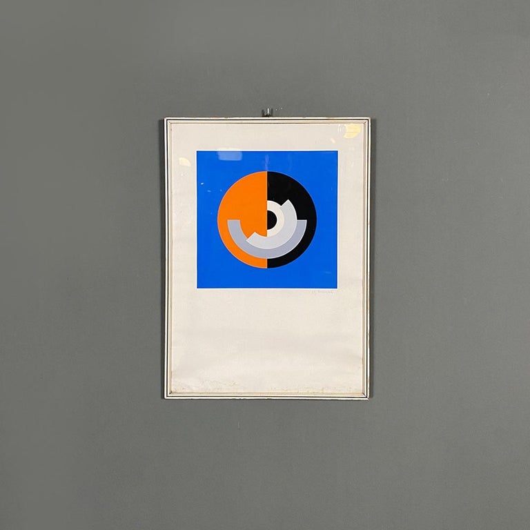 Italian modern colored graphic serigraphic painting by Miro Cusumano ...
