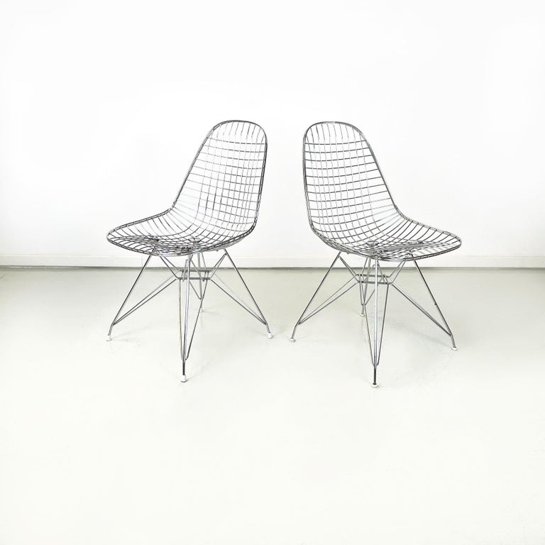 Italian Modern Dining Chairs in Chromed Metal Curved Rod, 1970s For ...