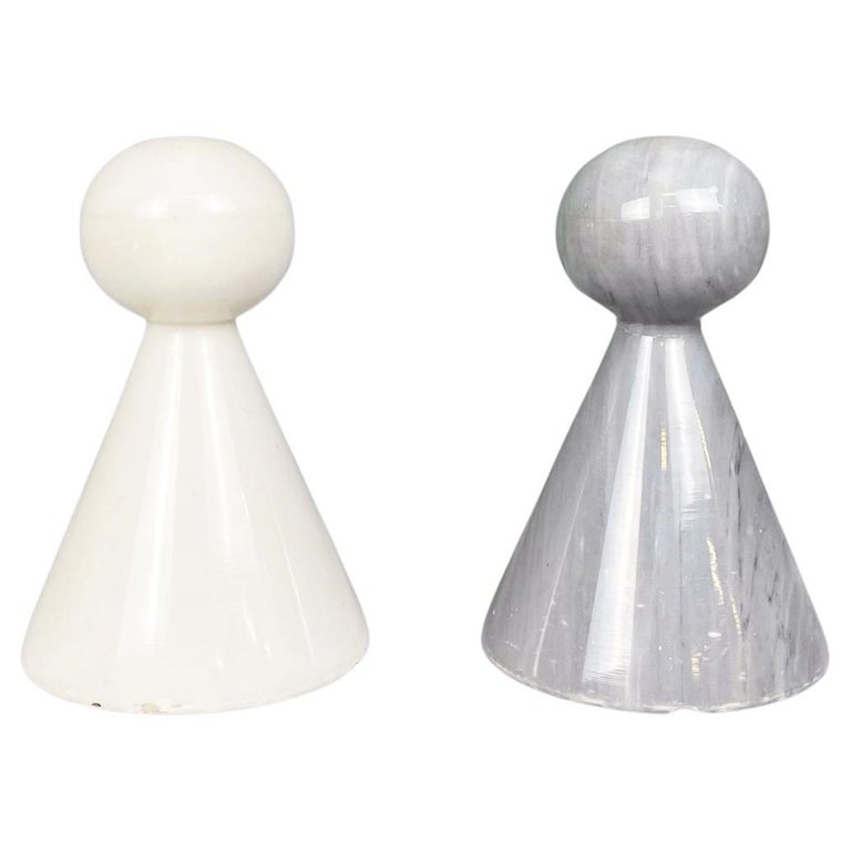 Italian modern Geometric sculptures in grey and white marble, 1970s For ...