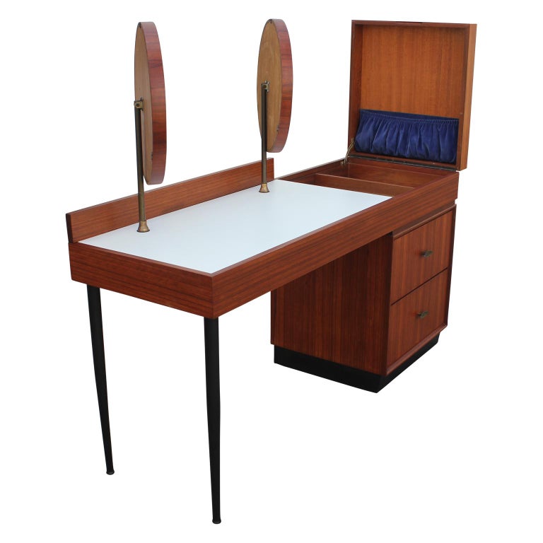 Italian Modern Gio Ponti Style Vanity with Articulated Circular Mirrors ...