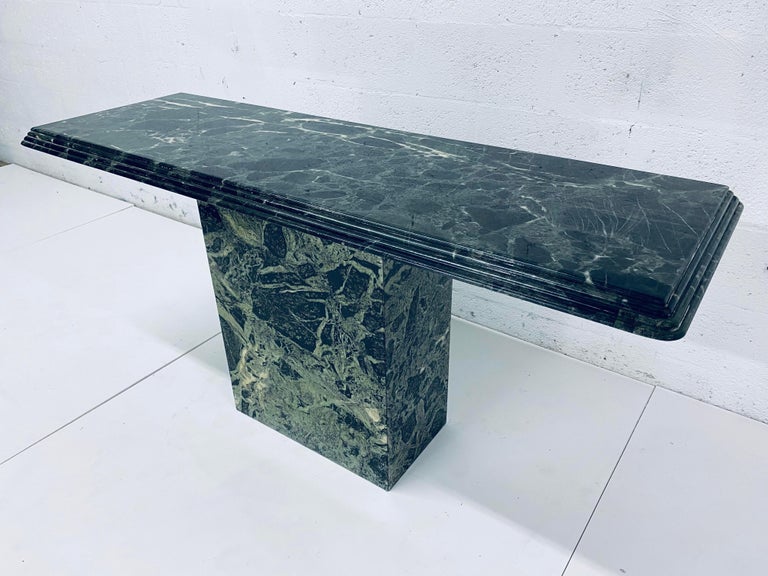 Italian Modern Green Marble Console Table at 1stDibs