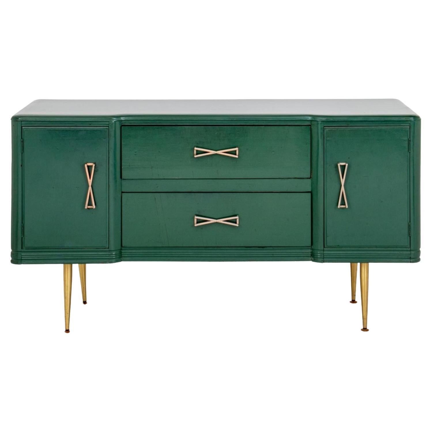 Italian Modern Green Painted Sideboard For Sale at 1stDibs