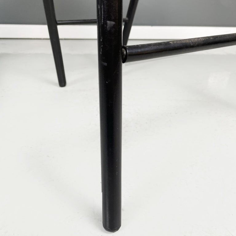 Italian Modern High Bar Stools by Fly Line in Black Metal Green Velvet ...