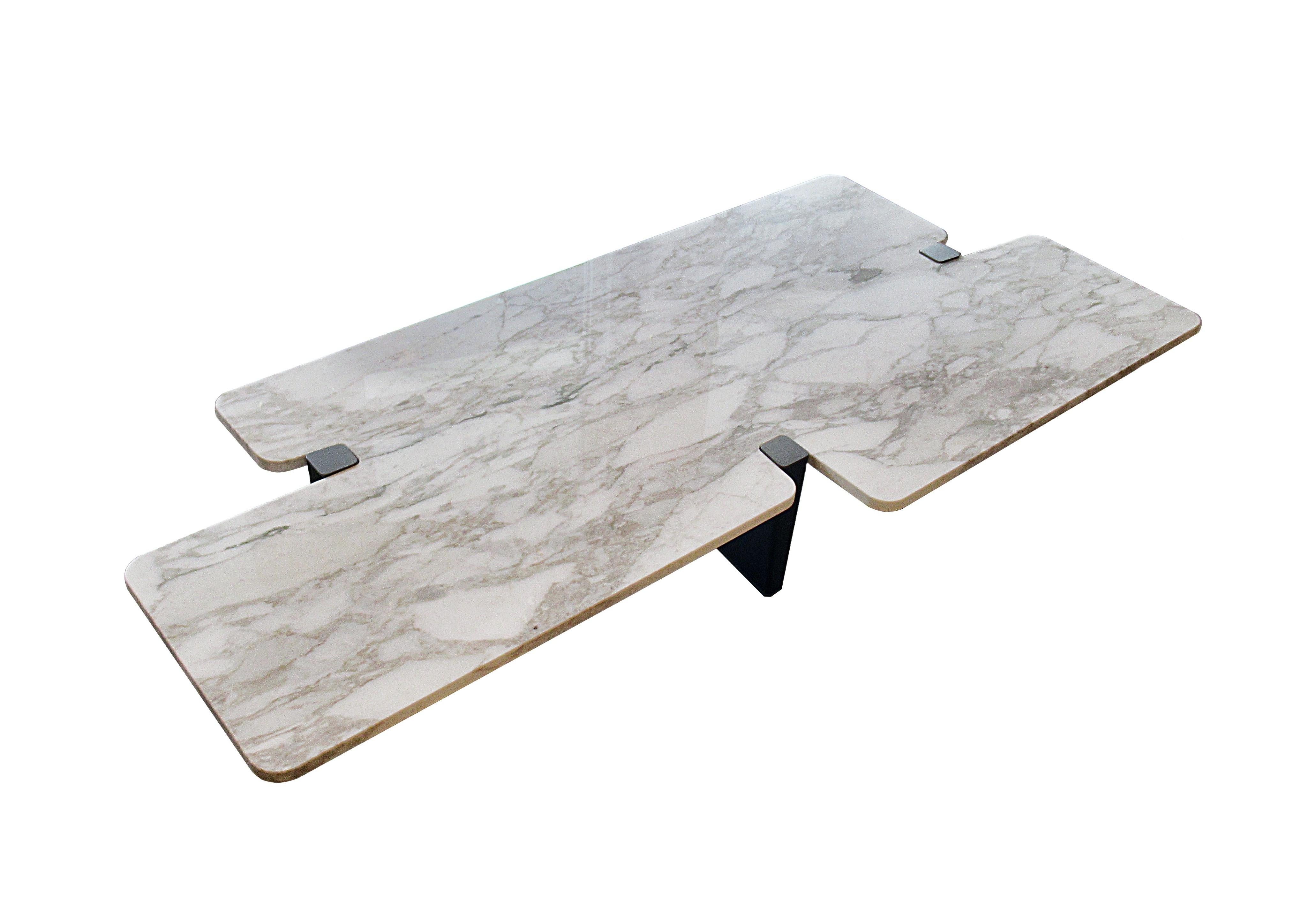 Italian Modern Marble and Bronze Coffee Table, Minotti at 1stDibs