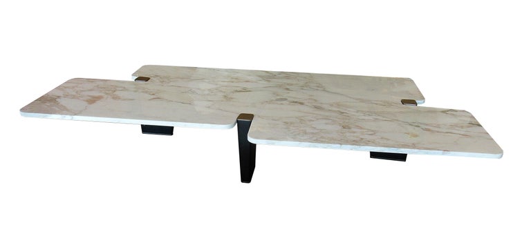Italian Modern Marble and Bronze Coffee Table, Minotti at 1stDibs