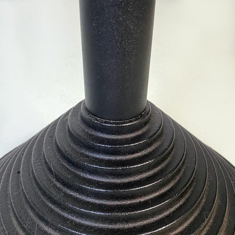 Italian modern metal structure and glass double round top, 1980s For ...