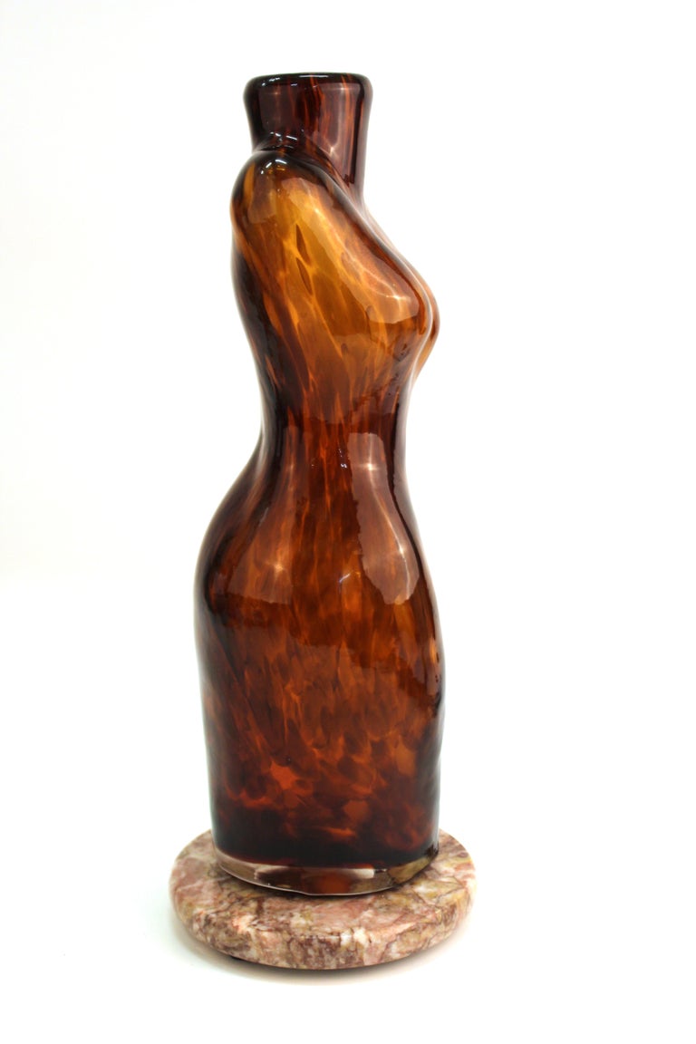 Italian Modern Murano Art Glass Torso Vase For Sale at 1stDibs
