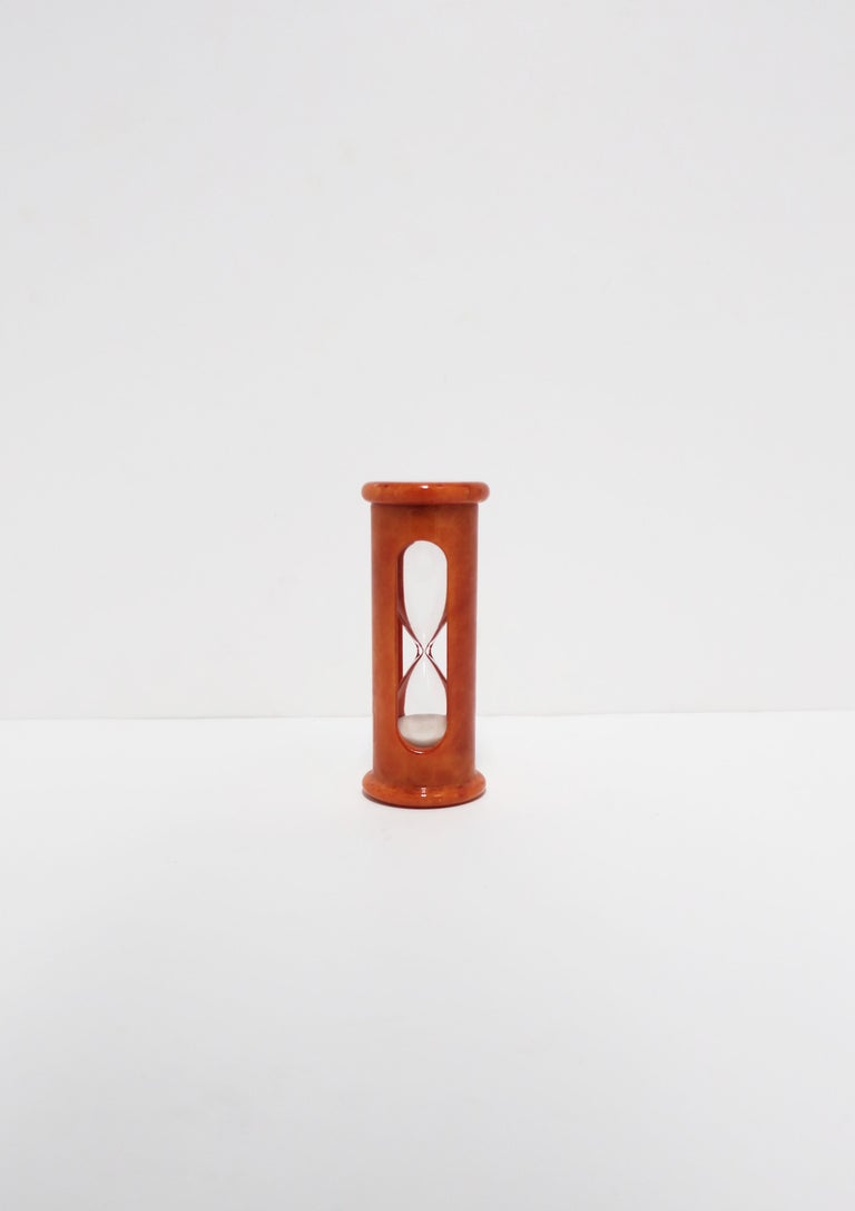 Italian Modern Alabaster Marble Hourglass Timer For Sale at 1stDibs