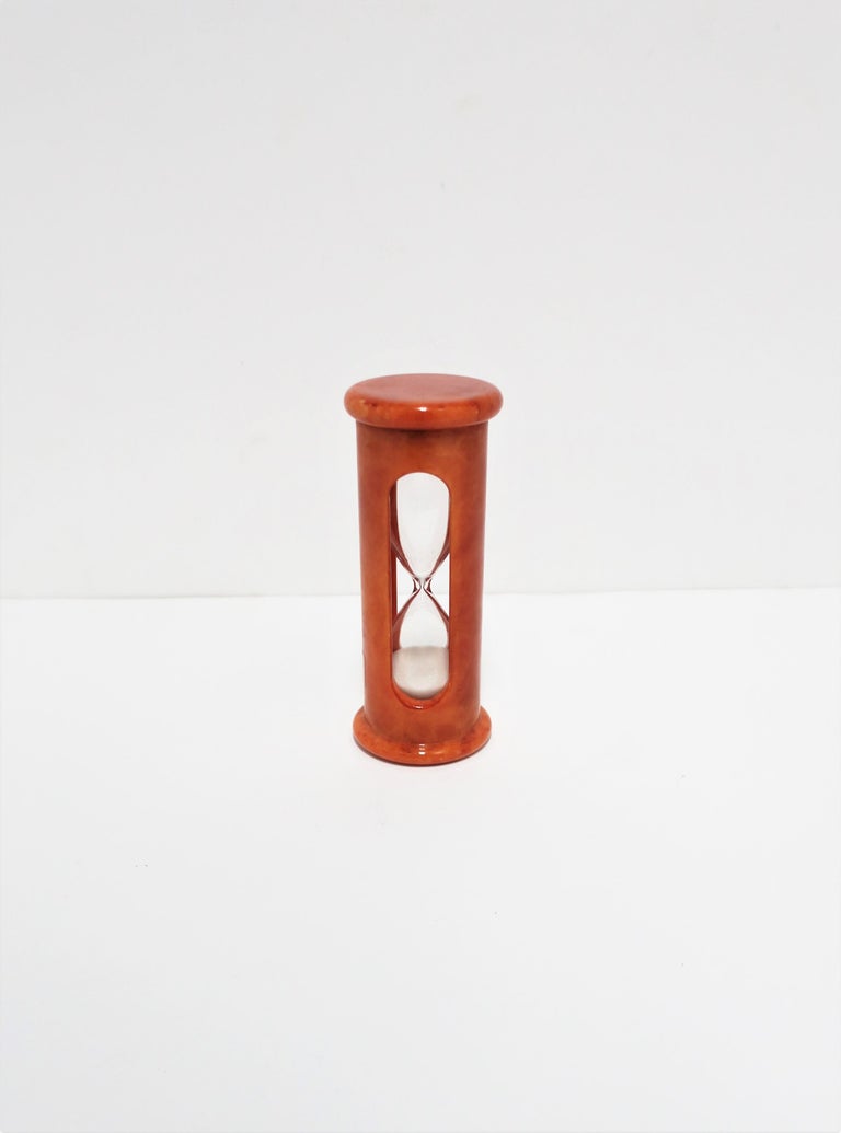 Italian Modern Alabaster Marble Hourglass Timer For Sale at 1stDibs
