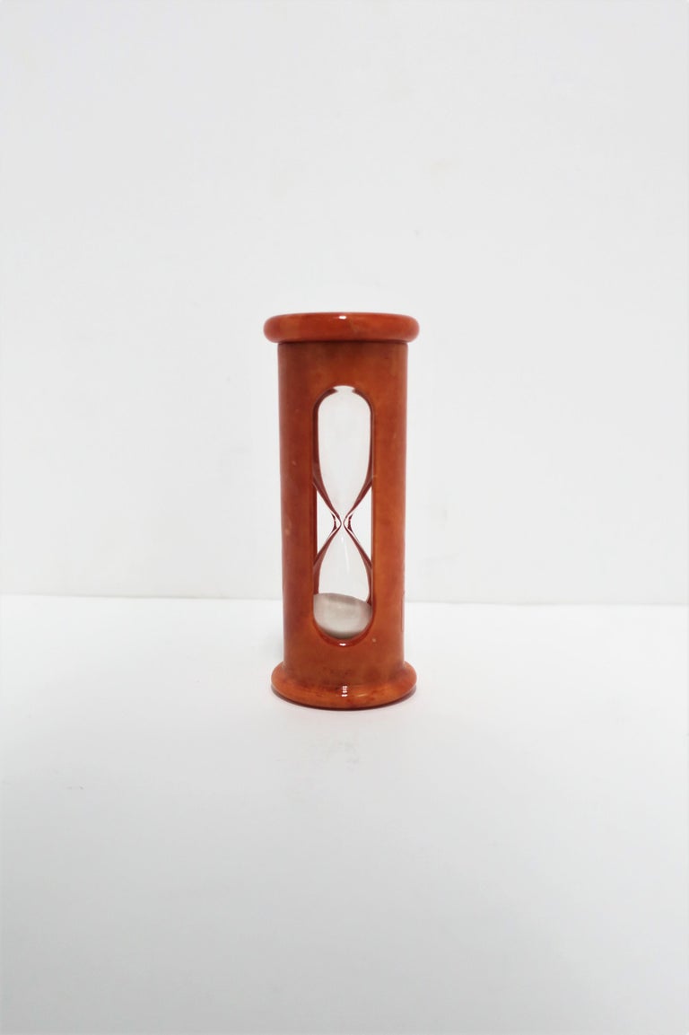 Italian Modern Alabaster Marble Hourglass Timer For Sale at 1stDibs