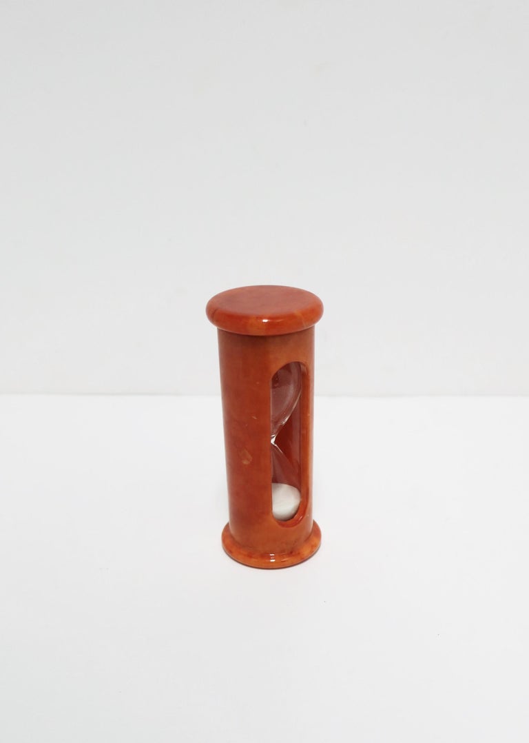 Italian Modern Alabaster Marble Hourglass Timer For Sale at 1stDibs