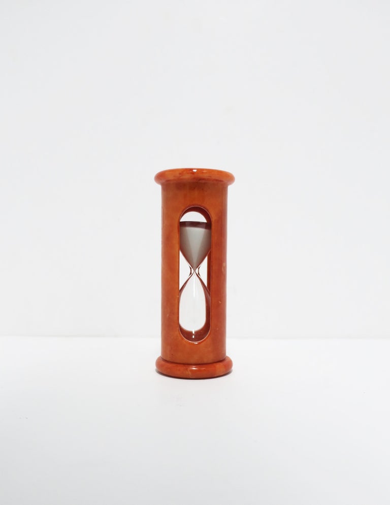 Italian Modern Alabaster Marble Hourglass Timer For Sale at 1stDibs