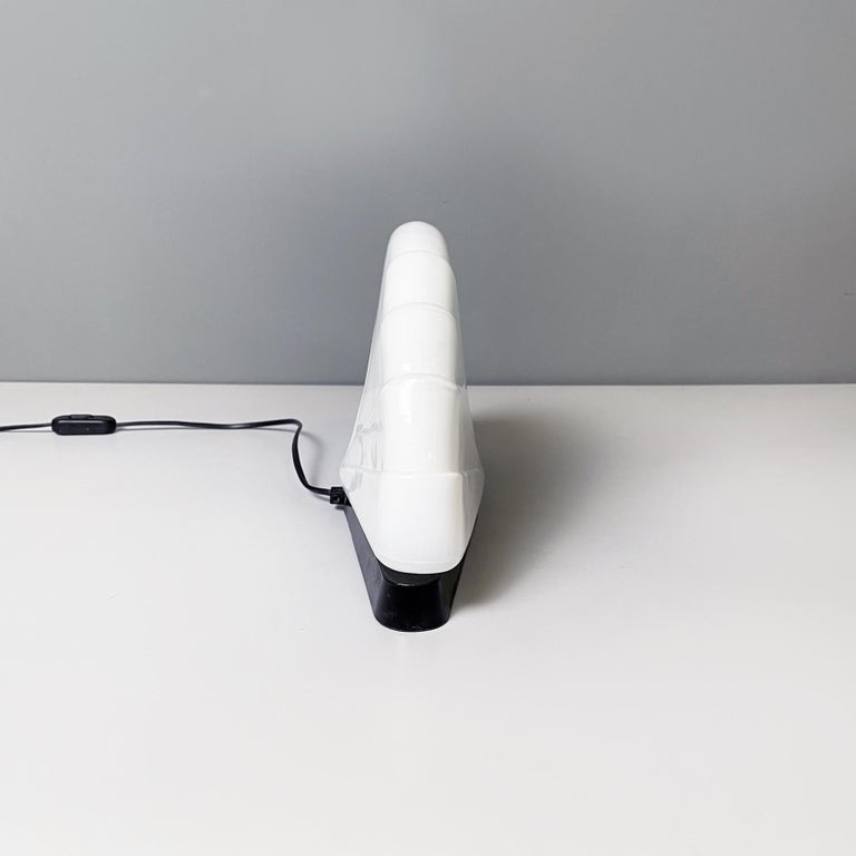 Italian Modern Opaline Glass Metal Table Lamp by Paolo Nava for Leucos ...