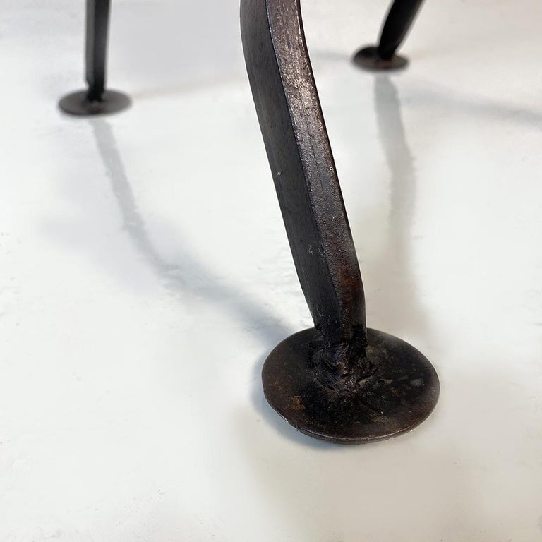 Italian Modern Pair of Round Iron Folding Stools or Coffee Tables ...