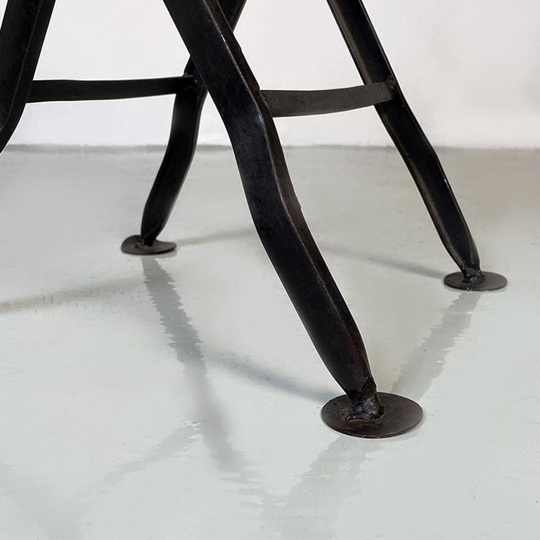 Italian Modern Pair of Round Iron Folding Stools or Coffee Tables ...