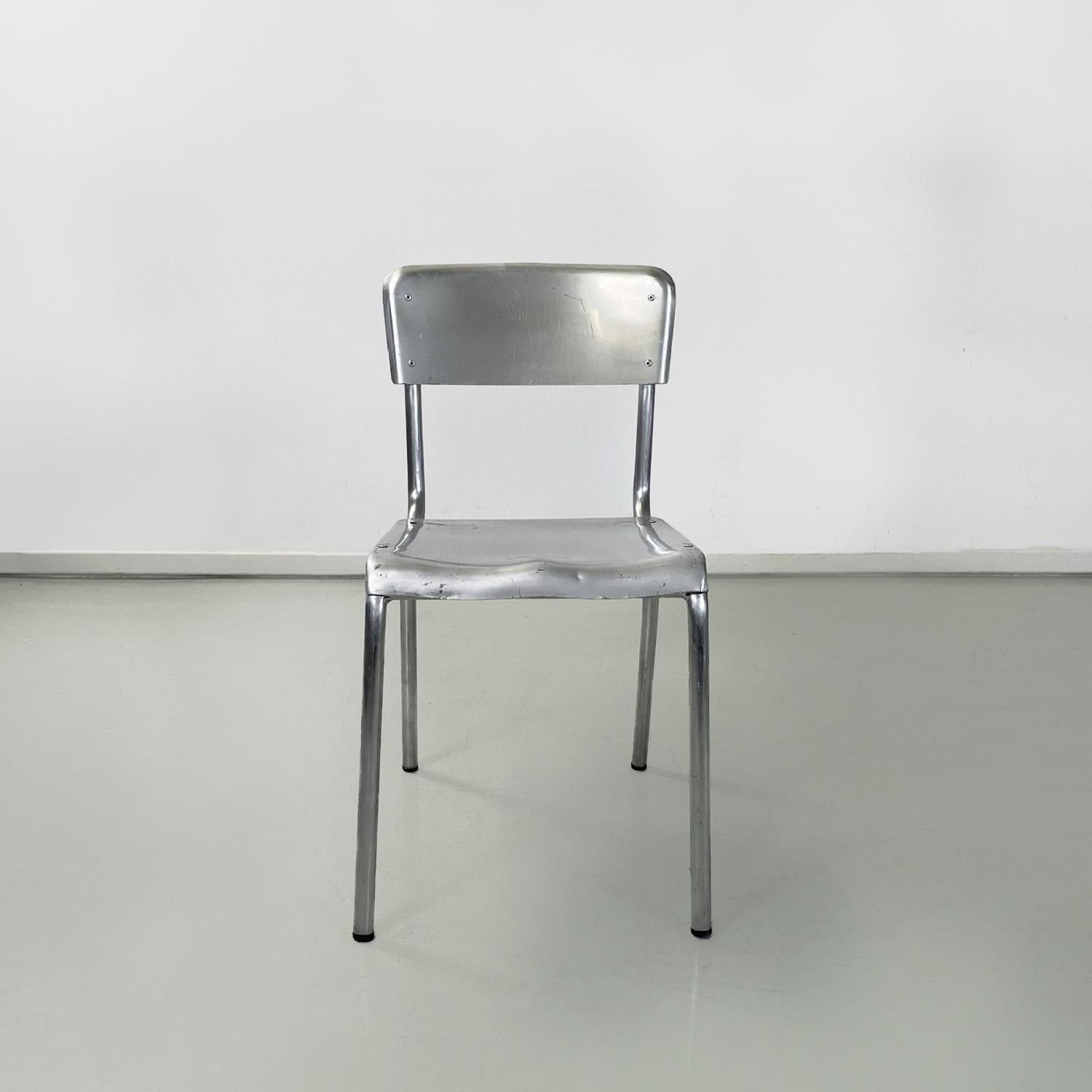 Italian modern rectangular aluminium chairs, 1980s at 1stDibs