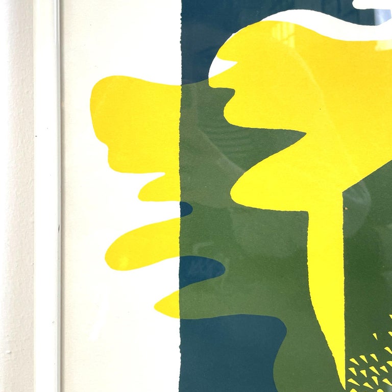 Italian Modern Rectangular Silk-Screen Printing of a House in Frame ...