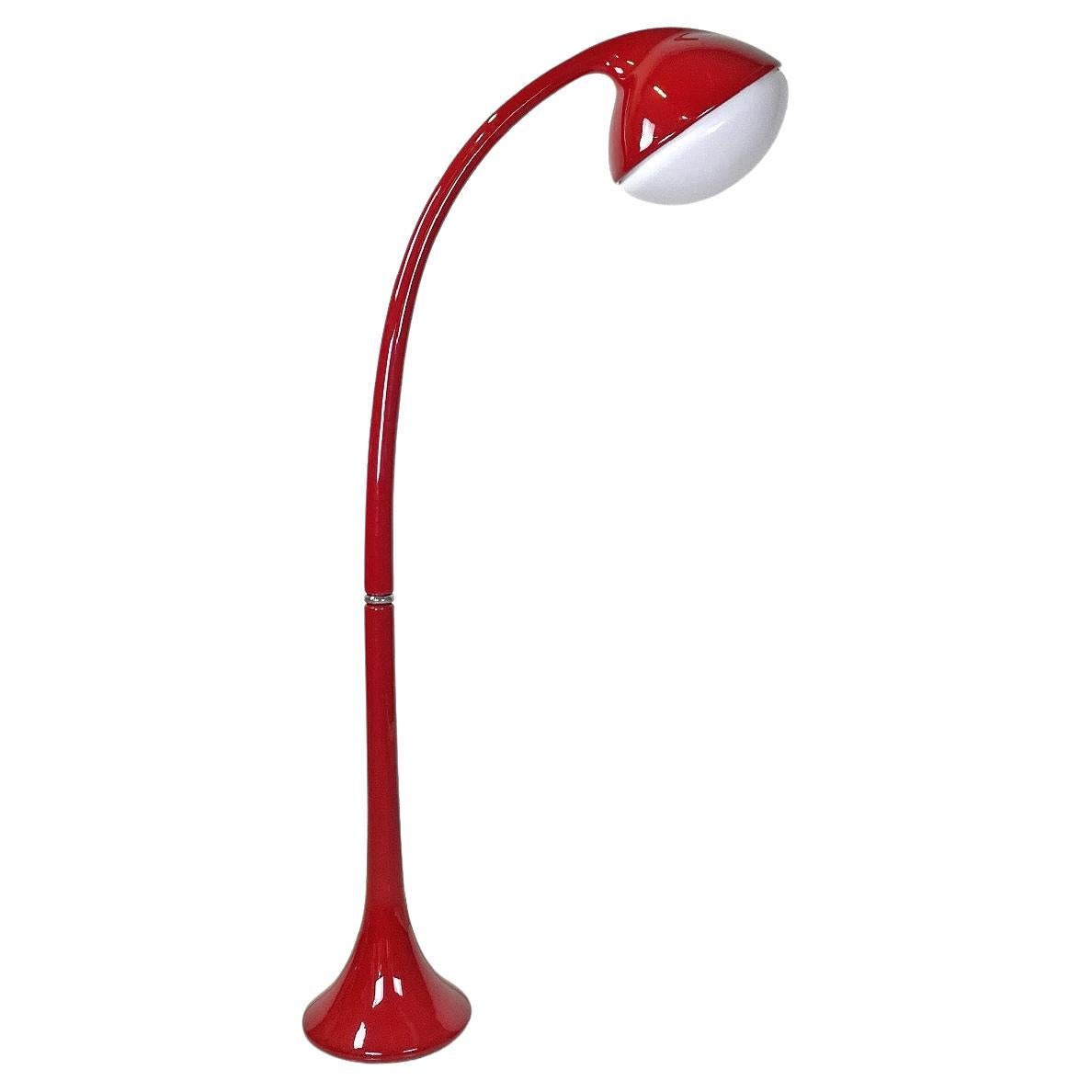 Italian modern red floor lamp Lampione by Fabio Lenci for Guzzini ...