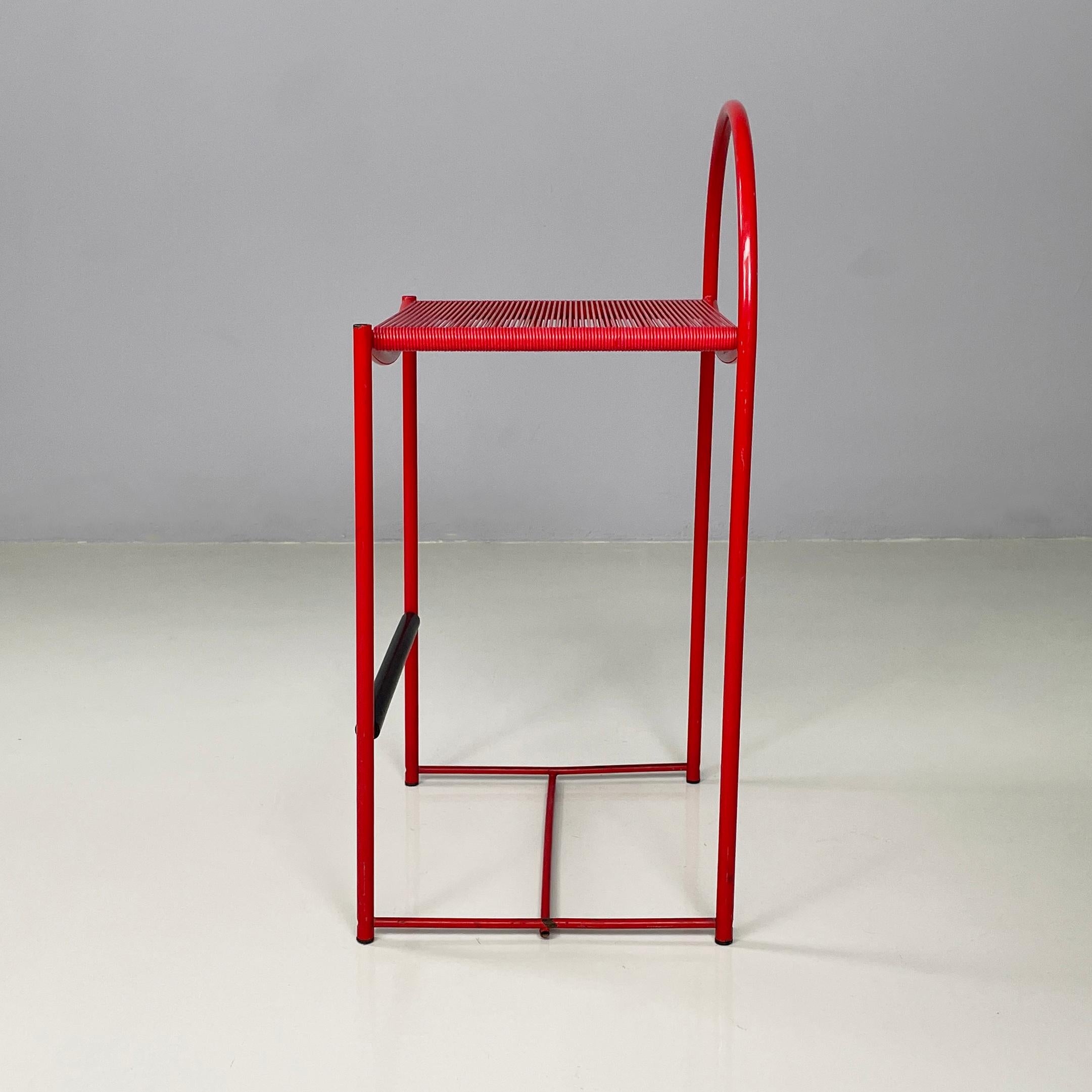 Italian modern Red metal scooby bar stool Spaghetti by Belotti for ...