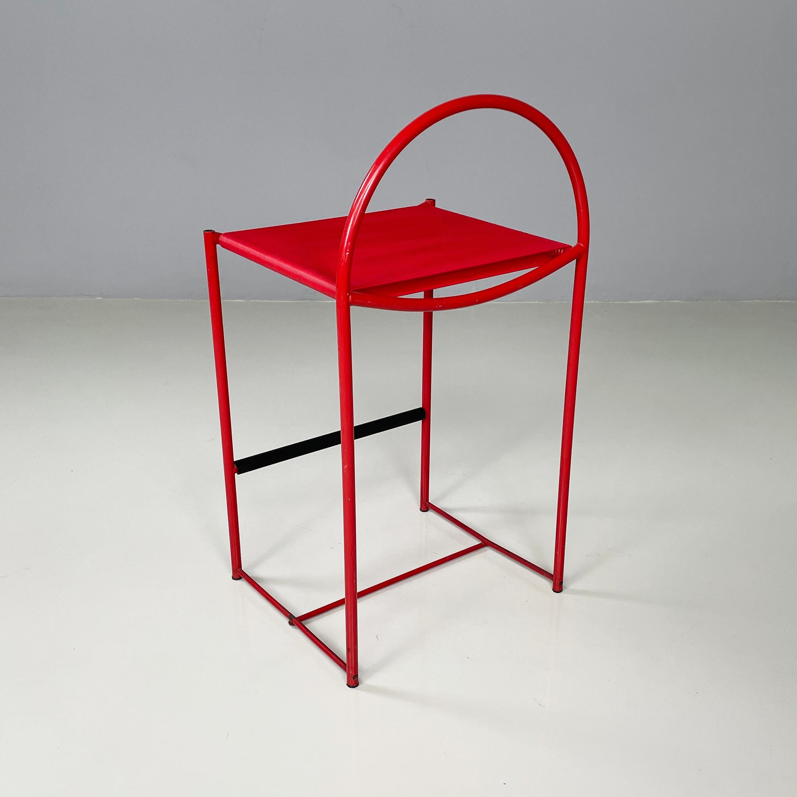 Italian modern Red metal scooby bar stool Spaghetti by Belotti for ...