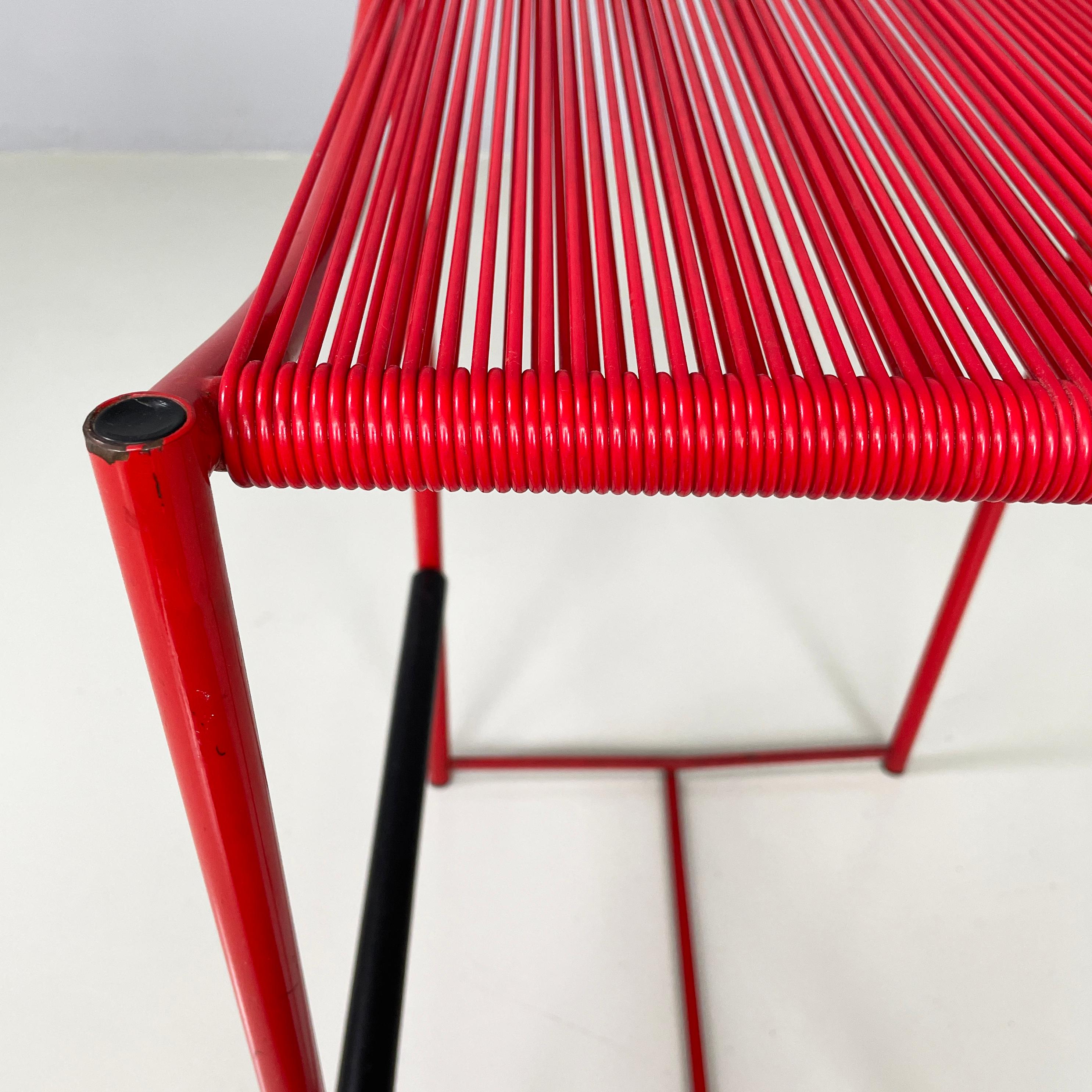 Italian modern Red metal scooby bar stool, 1980s For Sale at 1stDibs