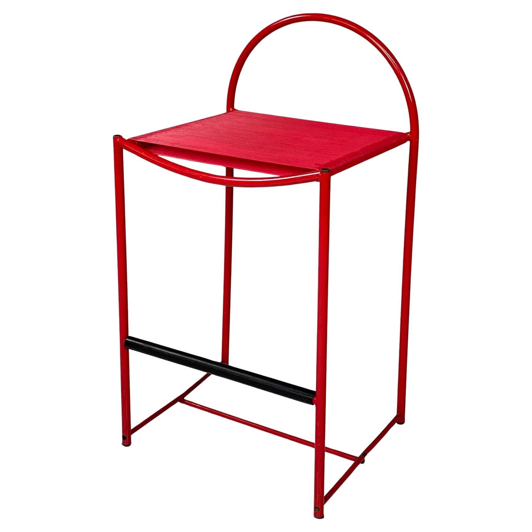 Italian modern Red metal scooby bar stool Spaghetti by Belotti for ...