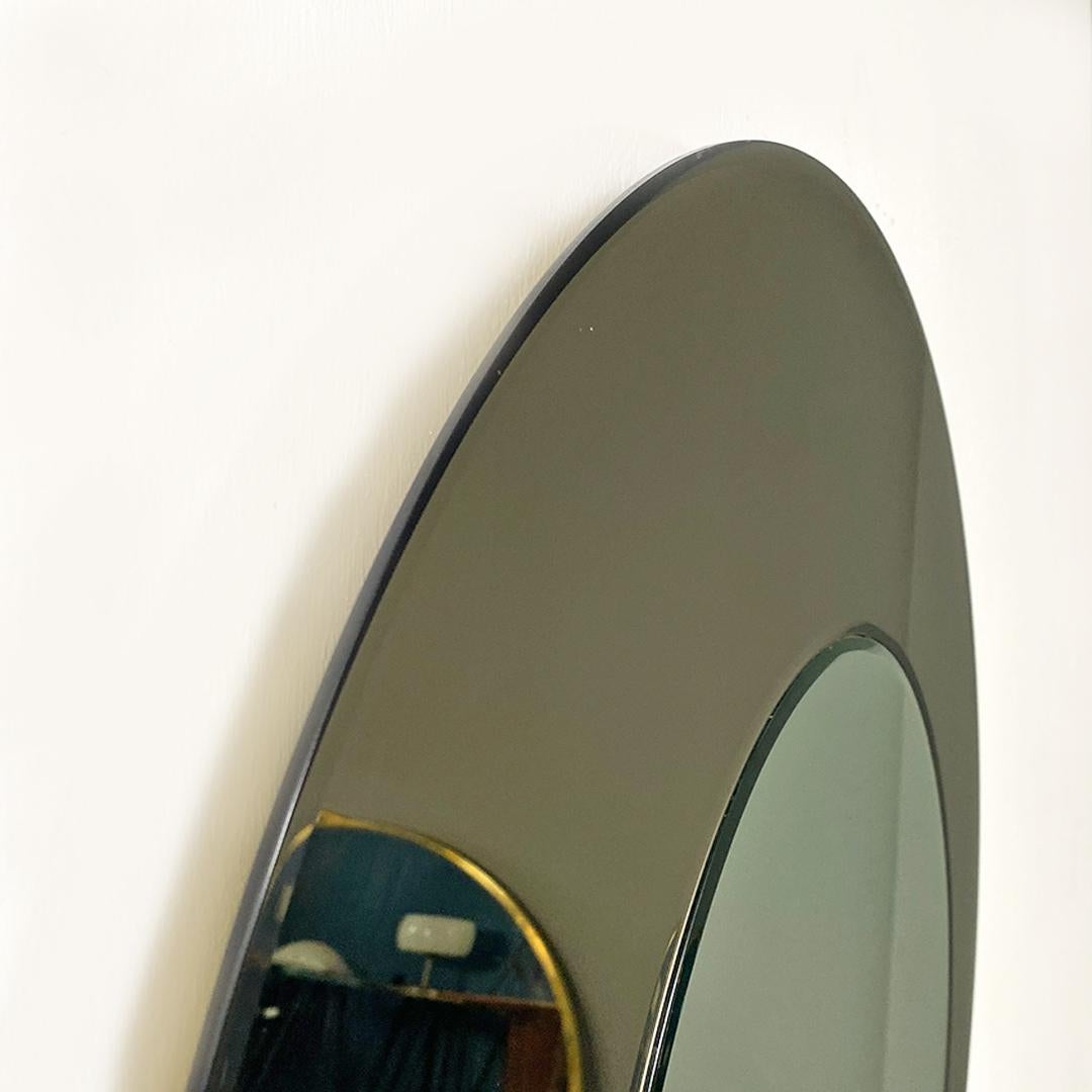 Italian Modern Round Bicolor Big Wall Mirror, 1970s For Sale at 1stDibs