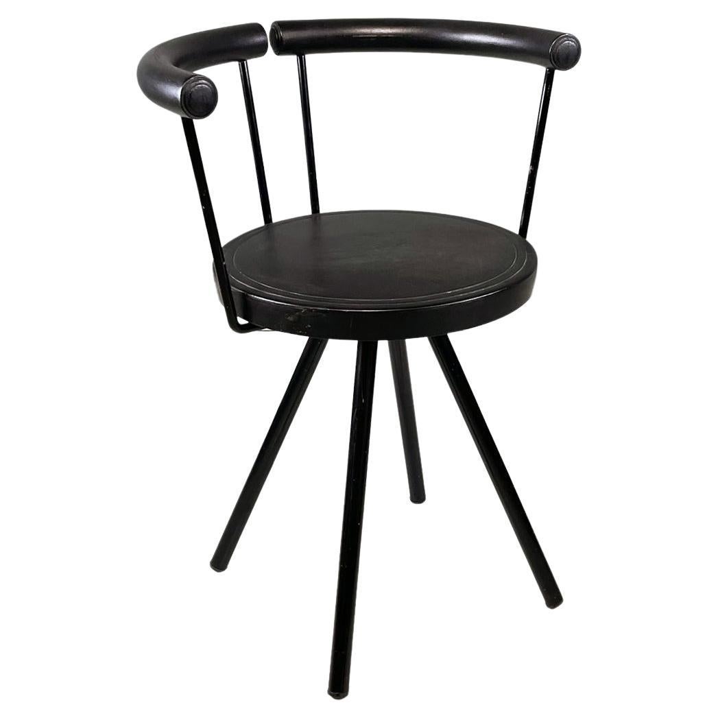 Modern Italian Eco Leather and Lacquered Metal Chair, Bontempi Casa ...